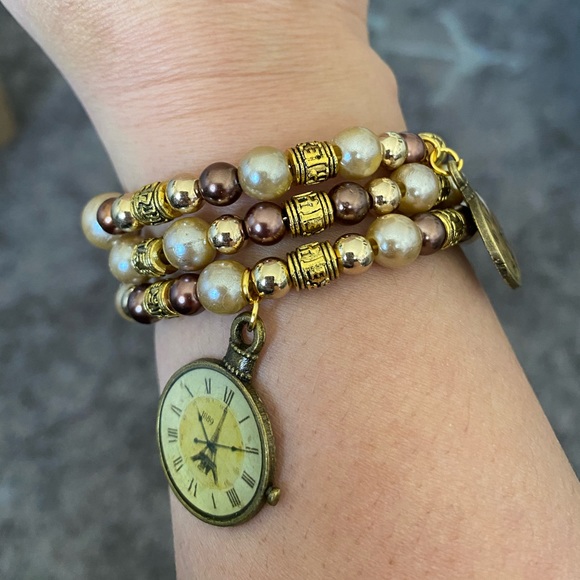 Hand Crafted | Jewelry | Steampunk Clock Wrap Bracelet | Poshmark